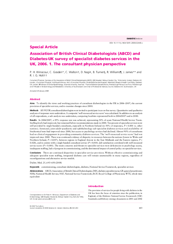 (PDF) Association of British Clinical Diabetologists (ABCD) and ...