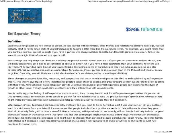 (PDF) Self Expansion Theory Encyclopedia Of Social Psychology