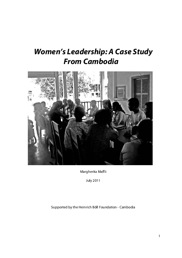 (PDF) Women's Leadership: A Case Study From Cambodia