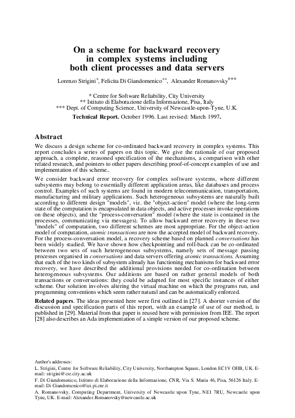 (PDF) On a scheme for backward recovery in complex systems including ...
