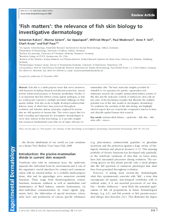 (PDF) 'Fish matters': the relevance of fish skin biology to ...