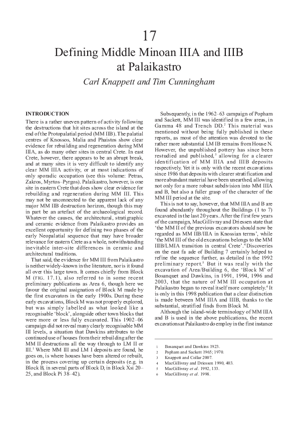 (PDF) (with Carl Knappett) Defining Middle Minoan IIIA and IIIB at ...