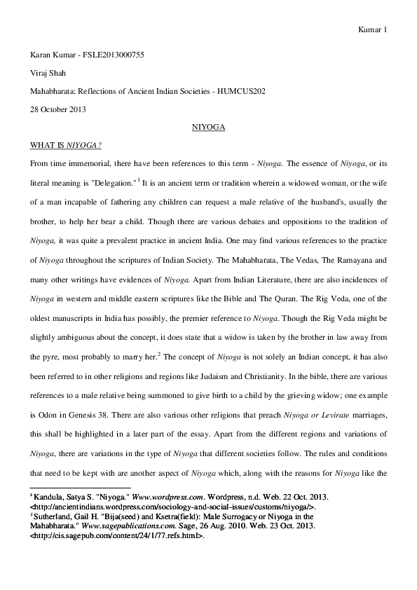 (DOC) The Evolution and The Basic Concept of Niyoga