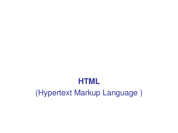 (PPT) HTML - Basics