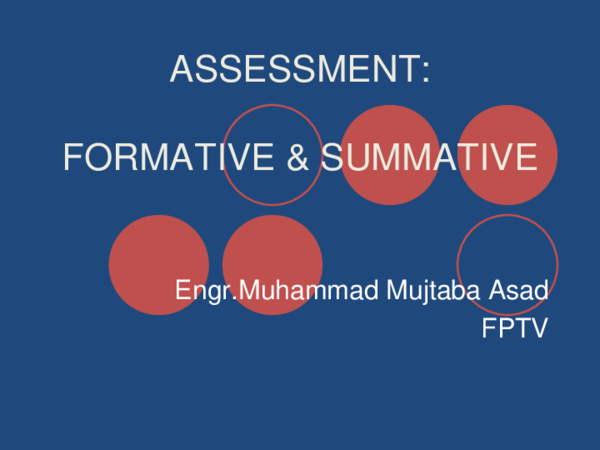 (PPT) Assessment by Engr Muhammad Mujtaba Asad