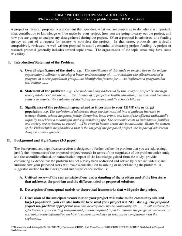 (PDF) Proposal Guidelines