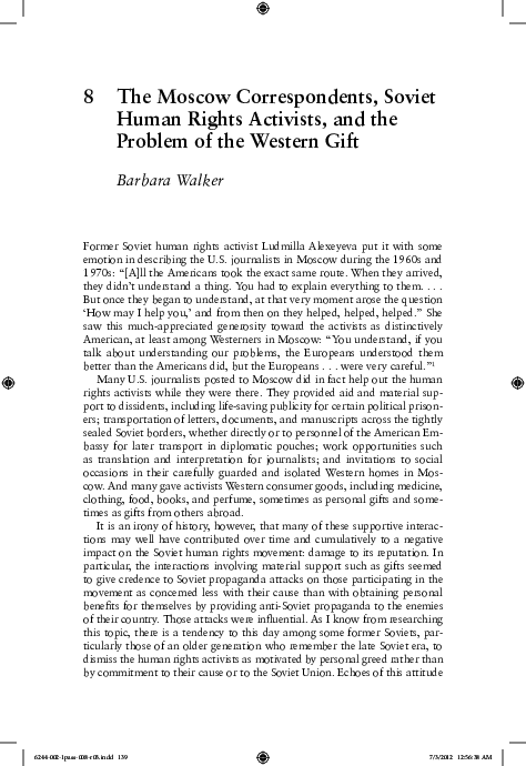 (PDF) The Moscow correspondents, Soviet human rights activists, and the ...