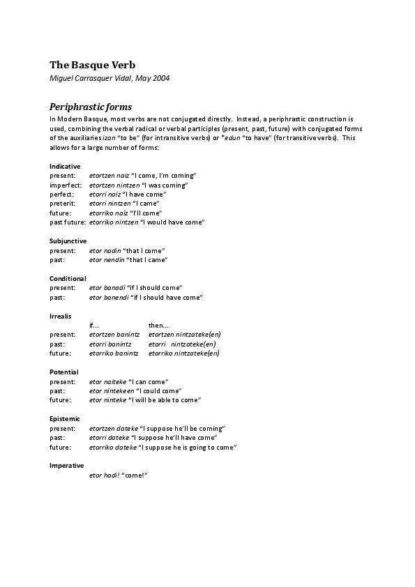 (PDF) The Basque verb