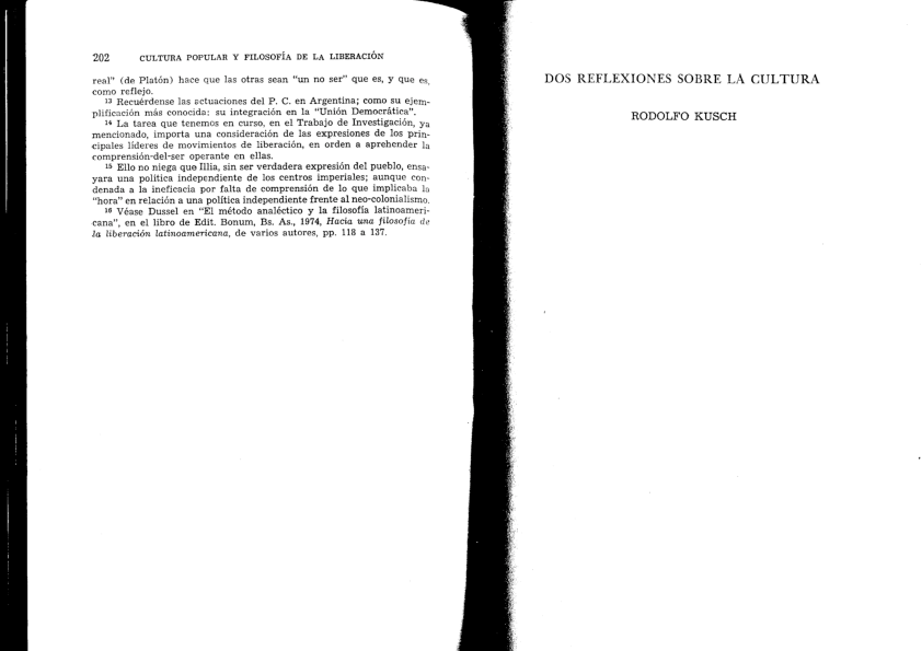 (PDF) Rodolfo-Kusch-Dos-Reflexiones-Sobre-La-Cultura