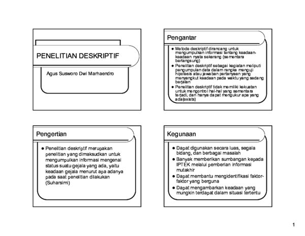 (PDF) PENELITIAN DESKRIPTIF