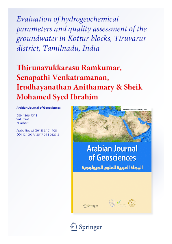 (PDF) Evaluation of hydrogeochemical parameters and quality assessment ...
