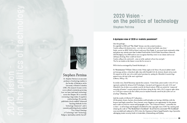 (PDF) 2020 Vision - on the politics of technology