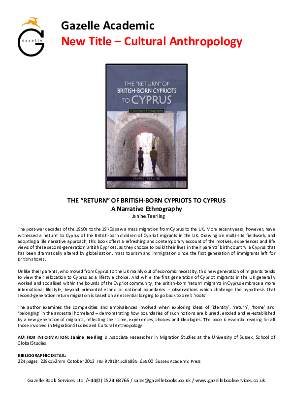 (PDF) The "Return" of British-Born Cypriots to Cyprus: A Narrative ...