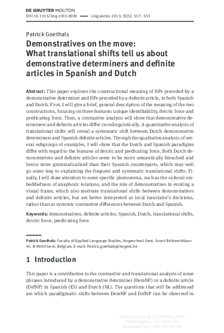(PDF) Demonstratives on the move: What translational shifts tell us ...