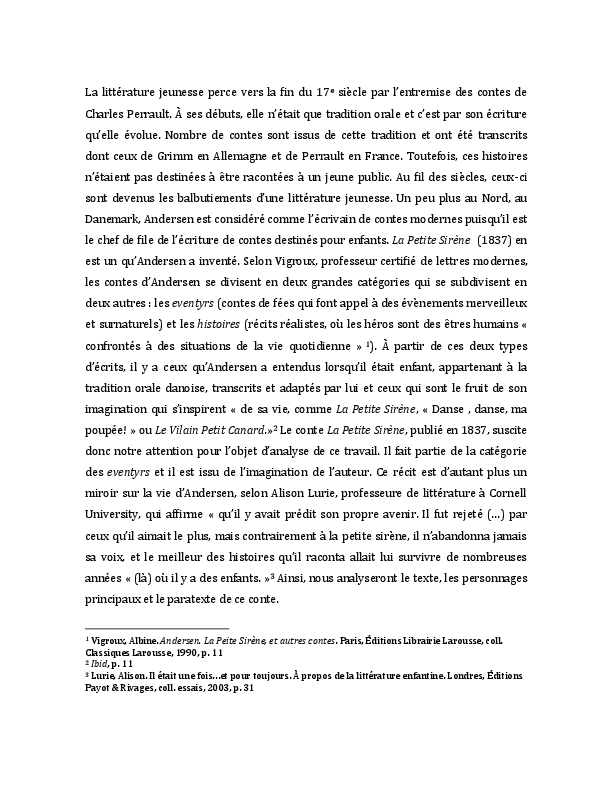 (DOC) La petite sirène