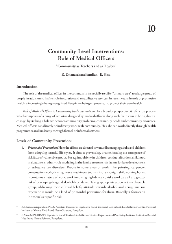 (PDF) Community Level Intervention for Alcohol Use Disorders: Role of ...