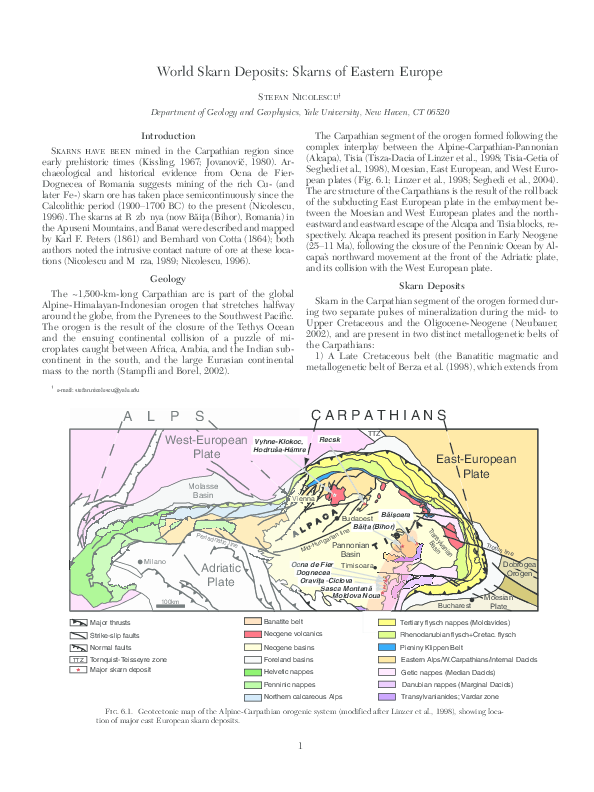 World Skarn Deposits: Skarns of Eastern Europe