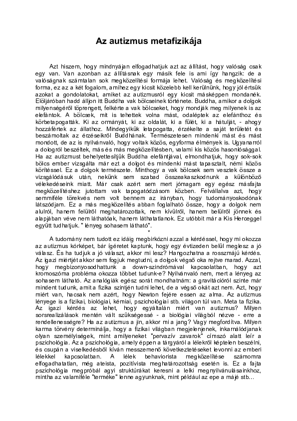 (DOC) Az autizmus metafizikja