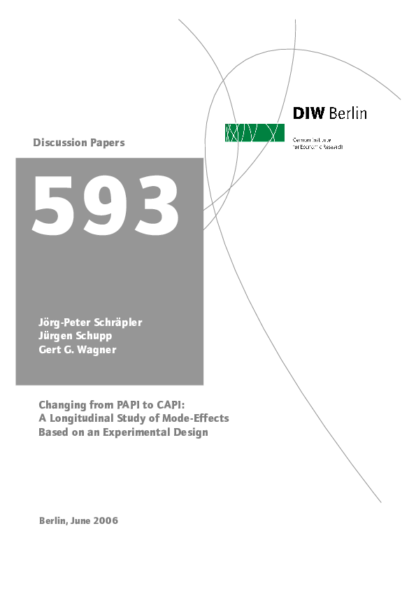 (PDF) Changing from PAPI to CAPI: A longitudinal study of Mode-Eects ...