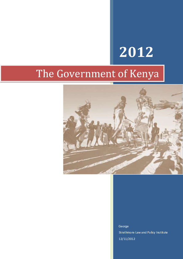 (PDF) The Government of Kenya The Government of Kenya
