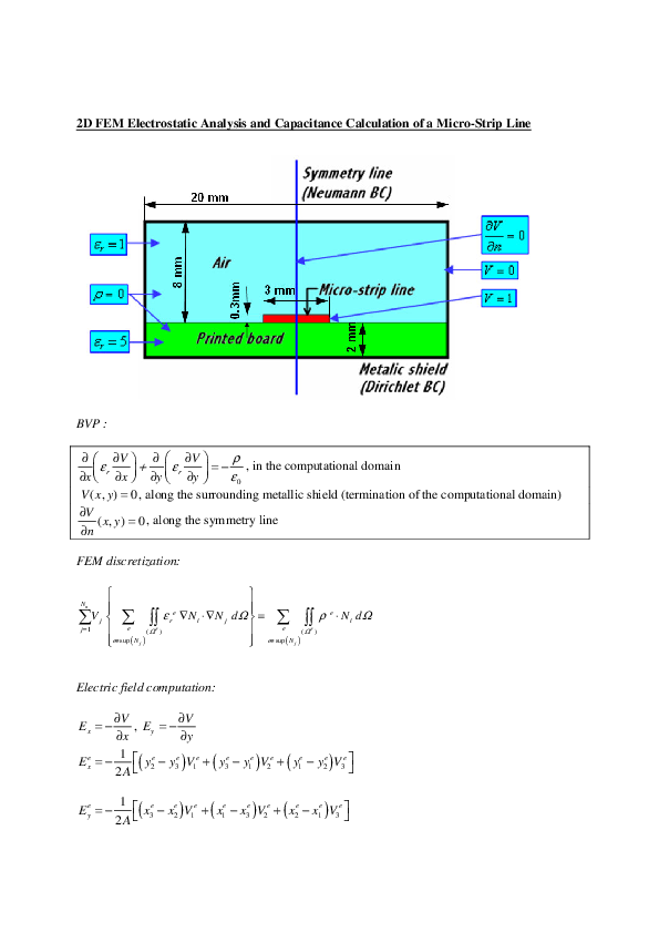 (PDF) 2D FEM Electrostatic Analysis and Capacitance Calculation of a ...