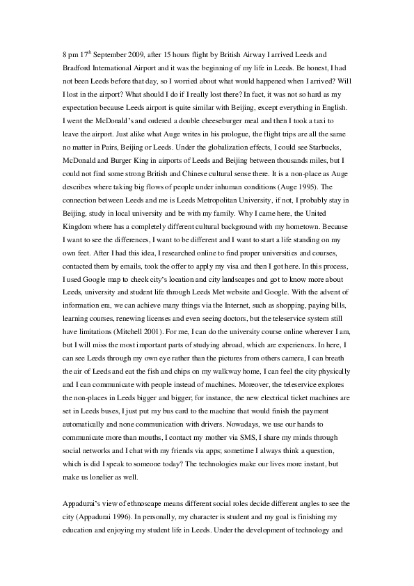 (DOC) Urban Geography Reflective Blog