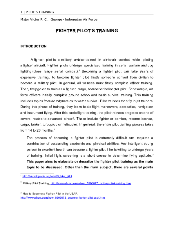 (DOC) FIGHTER PILOT’S TRAINING