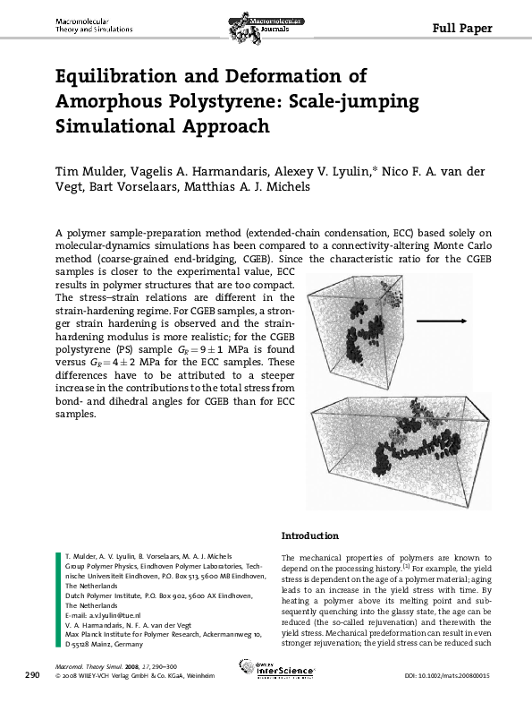 (PDF) Equilibration and Deformation of Amorphous Polystyrene: Scale ...