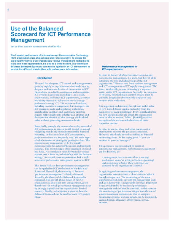 (PDF) Performance management in ICT organisations