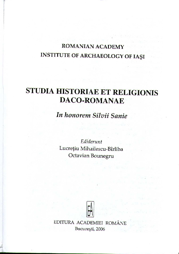 Ardevan, Wollmann - Eine griechische Inschrift von Ilișua (Dakien)