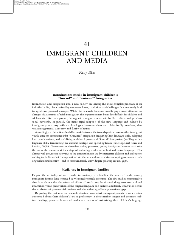 (PDF) Media and immigrant children