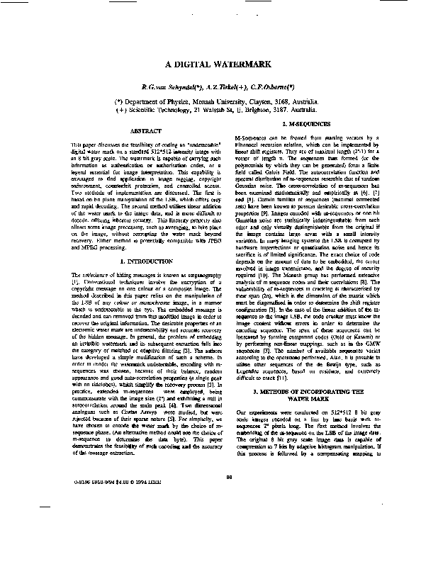 A Digital Watermark