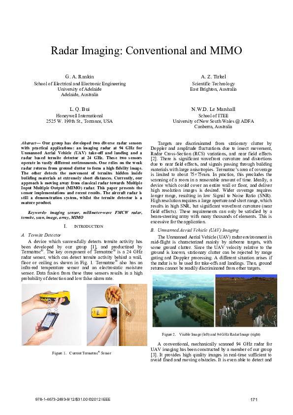 Radar Imaging - Conventional and MIMO