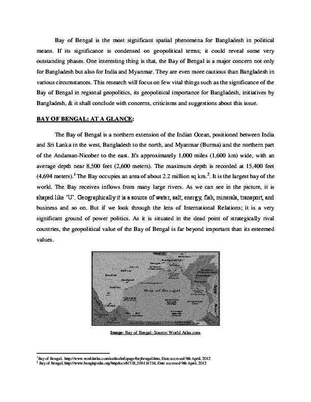 (DOC) Geopolitical Significance of the Bay of Bengal