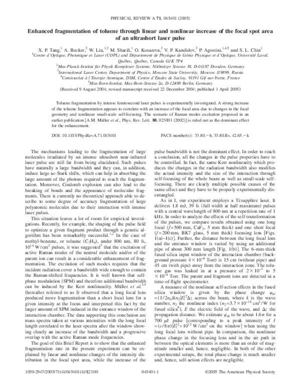 (PDF) Enhanced fragmentation of toluene through linear and nonlinear ...