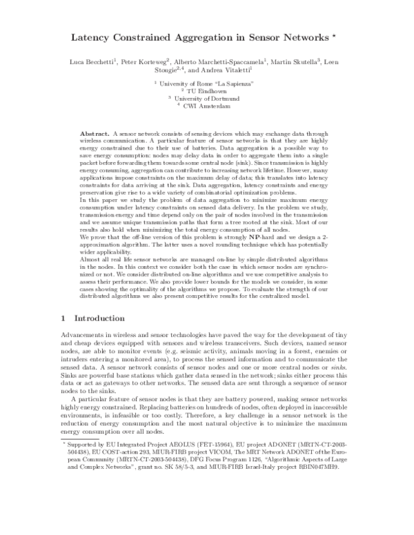 (PDF) Latency Constrained Aggregation in Sensor Networks