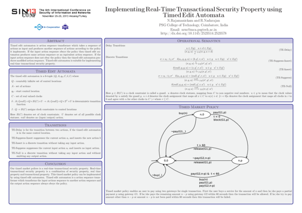 (PDF) Implementing Real-Time Transactional Security Property using Timed Edit Automata