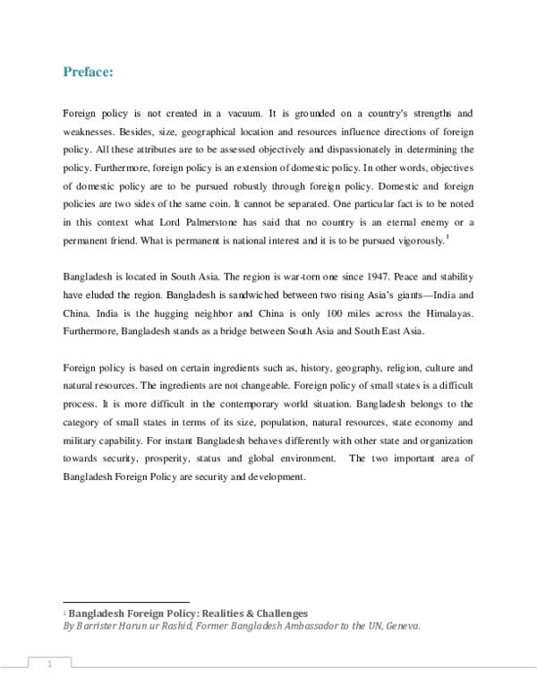 (PDF) bangladesh foreign policy