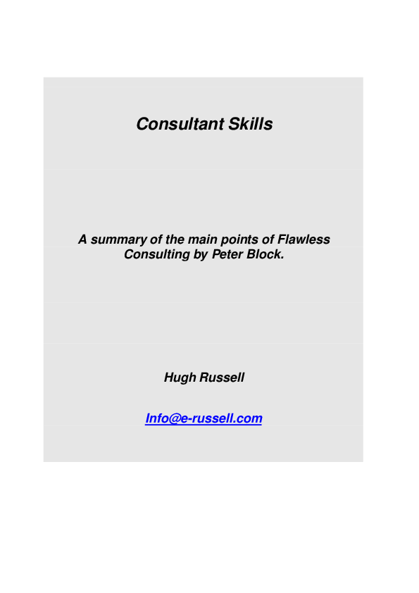(PDF) Consultant Skills A summary of the main points of Flawless ...