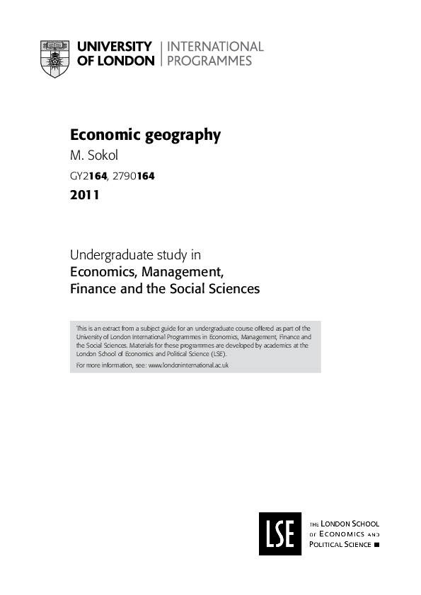 (PDF) Economic geography