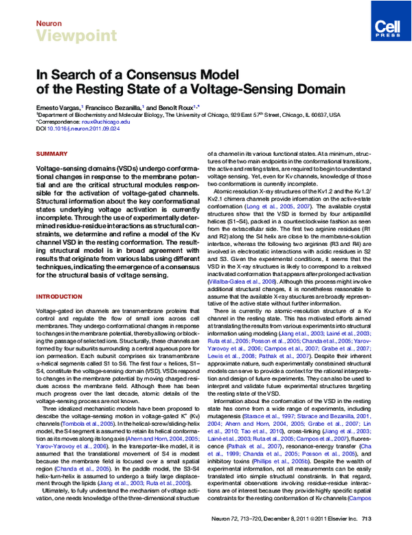 (PDF) Neuron Viewpoint In Search of a Consensus Model of the Resting ...