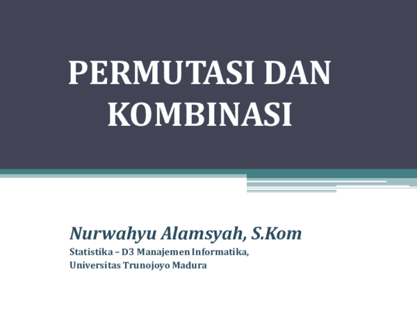 (PDF) PERMUTASI DAN KOMBINASI