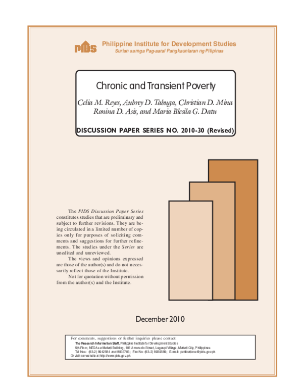 (PDF) Chronic and Transient Poverty | Christian Mina - Academia.edu