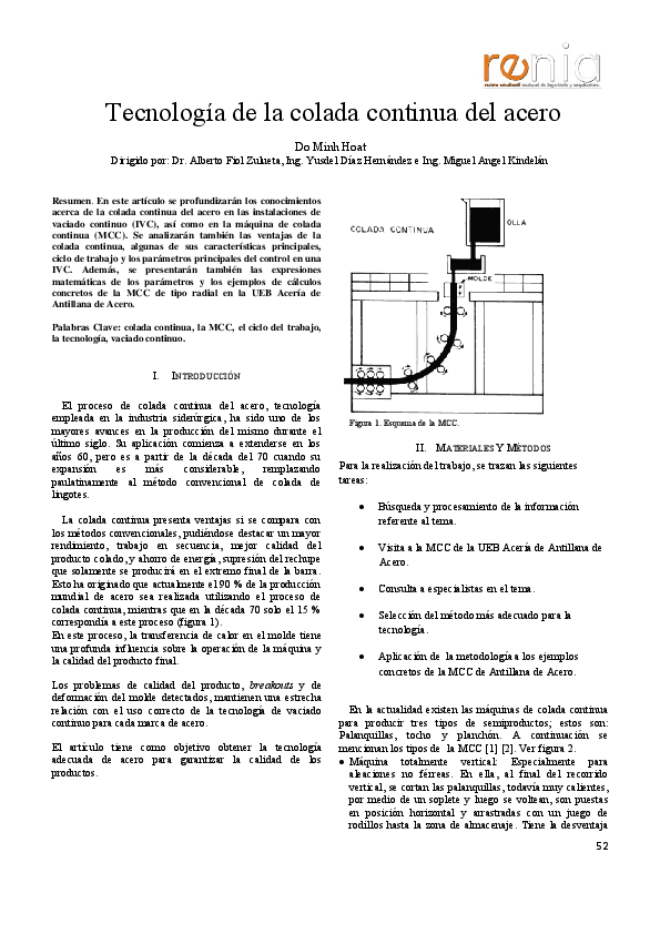 (PDF) Tecnología de la colada continua del acero