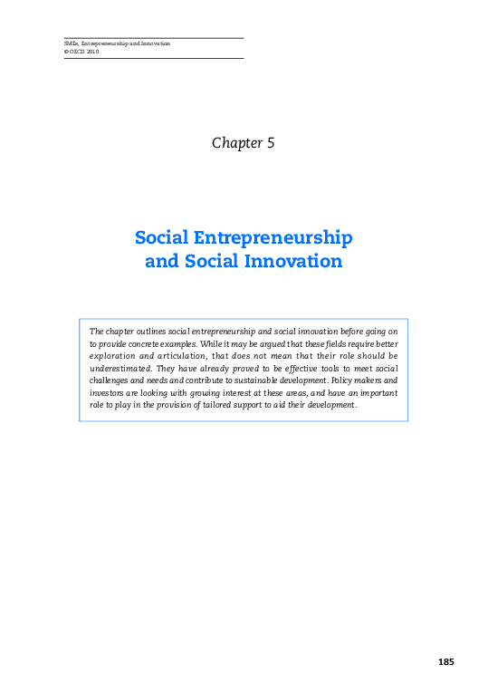 (PDF) SMEs, Entrepreneurship and Innovation Social Entrepreneurship and ...