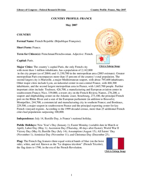 (PDF) Country Profile: France