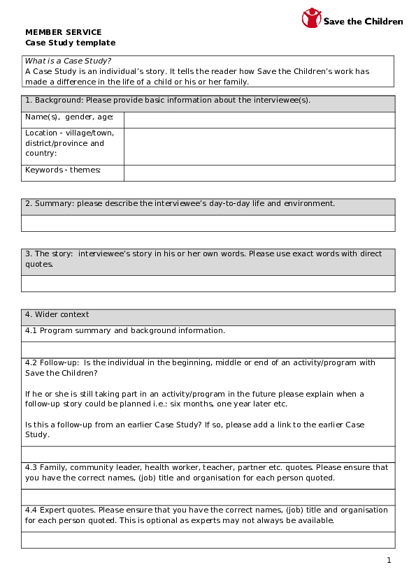 (DOC) SCI Case Study format