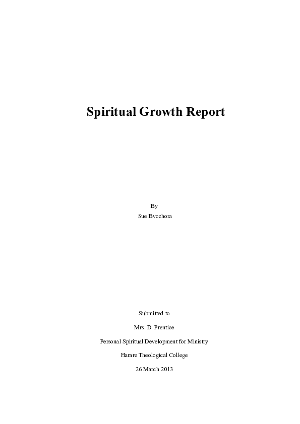 (DOC) Spiritual Growth Report