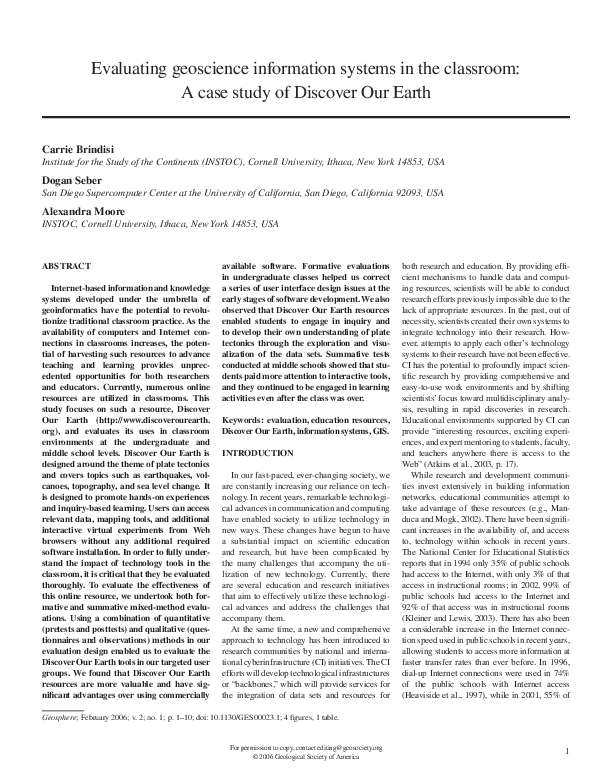 (PDF) Evaluating geoscience information systems in the classroom: A ...