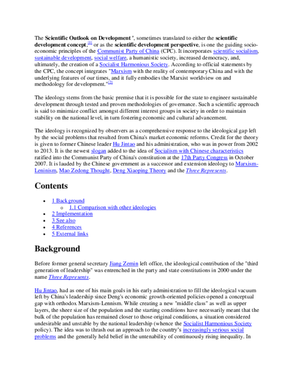 (DOC) The Scientific Outlook on Development